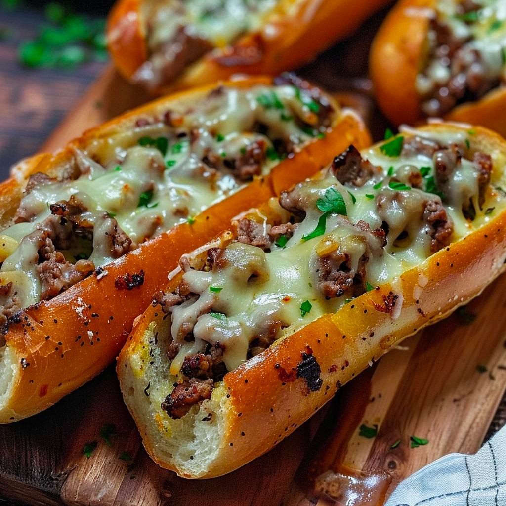 Philly Cheesesteak Cheesy Bread - Easy DIY Recipes