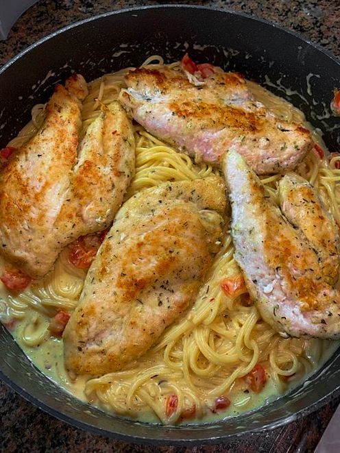 Italian Scampi Chicken Pasta | Easy DIY Recipes