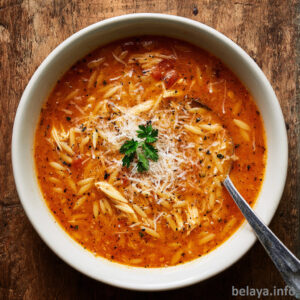 Rosa Mariana Soup (Italian Orzo Soup with Chicken and Tomato) - Easy ...