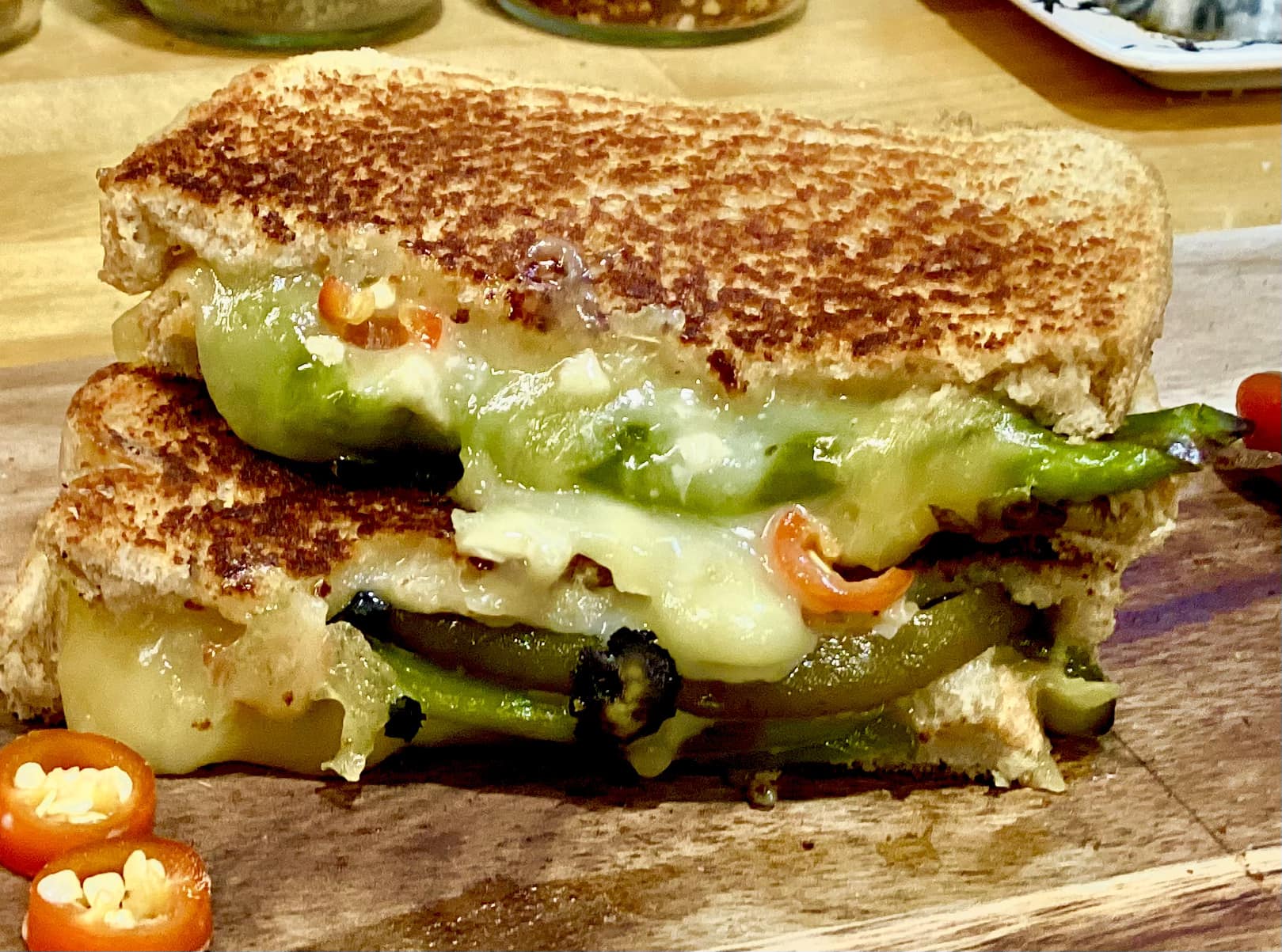 Hatch Chile Relleno Grilled Cheese - Easy DIY Recipes