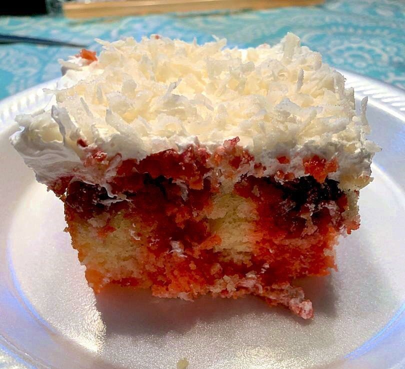 Coconut Raspberry Poke Cake - Easy DIY Recipes