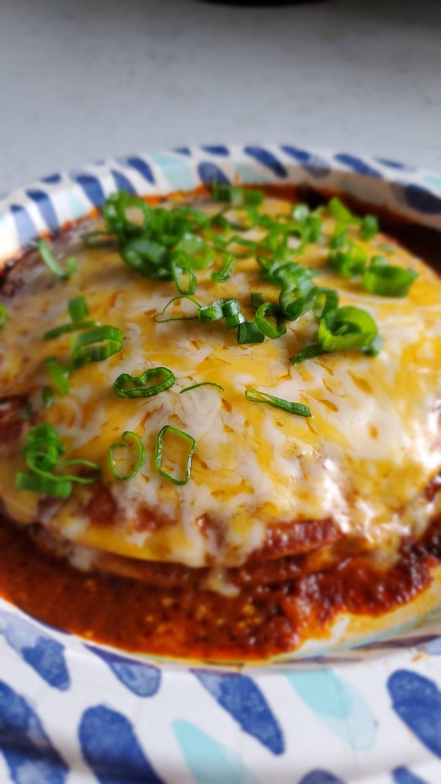 New Mexico Style Stacked Red Enchiladas - Easy DIY Recipes