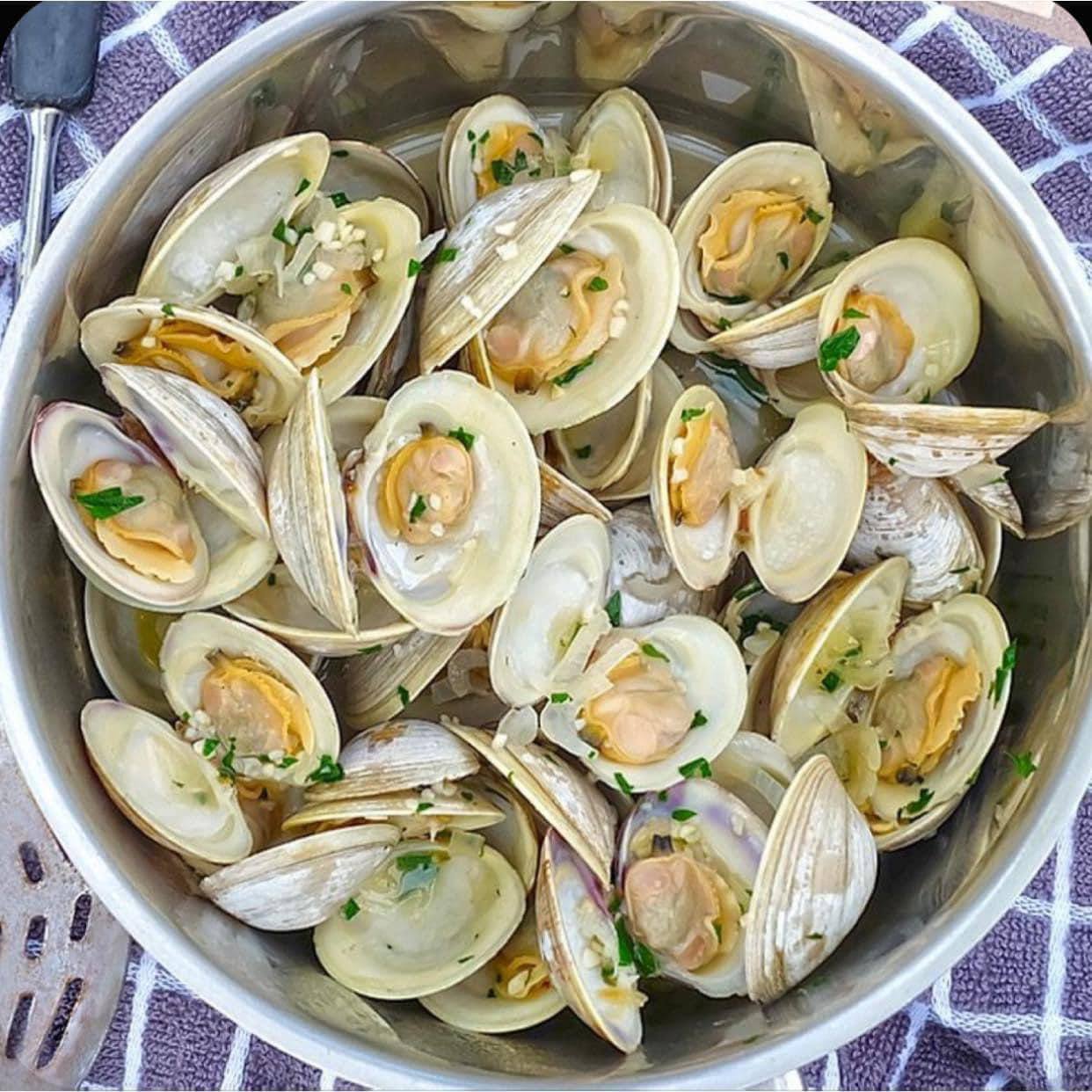 Steamed Clams In Garlic And Wine Broth - Easy DIY Recipes