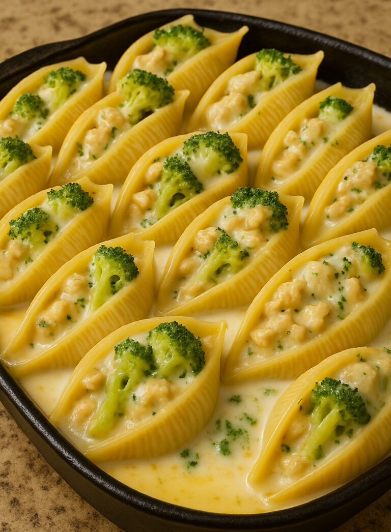 Cheesy Chicken & Broccoli Stuffed Shells - Easy DIY Recipes
