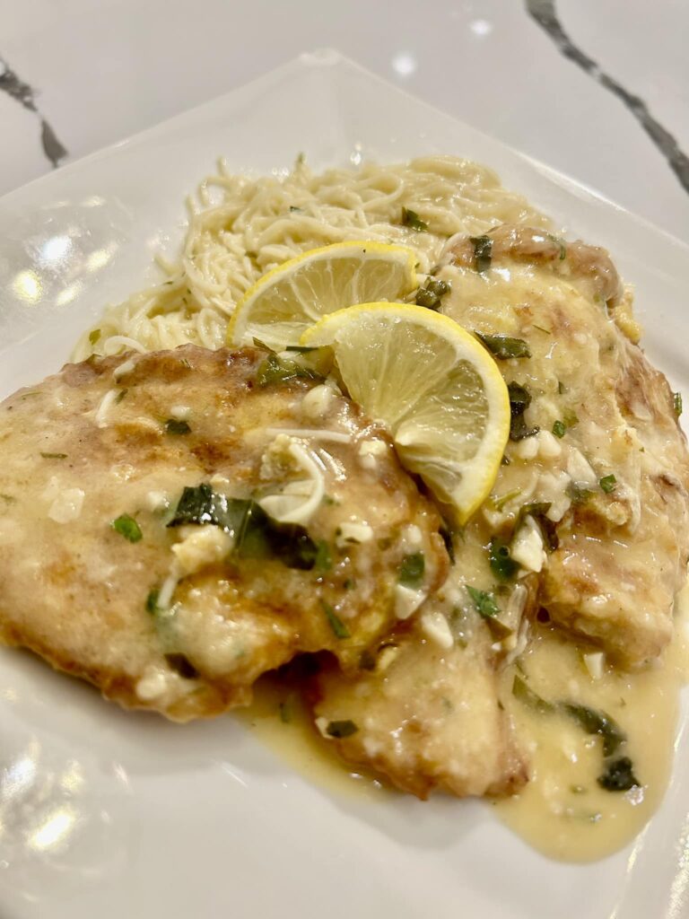 Chicken Francese with Angel Hair Pasta - Easy DIY Recipes