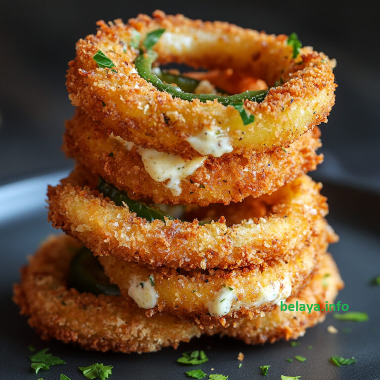 Jalapeno Popper Stuffed Onion Rings - Easy DIY Recipes