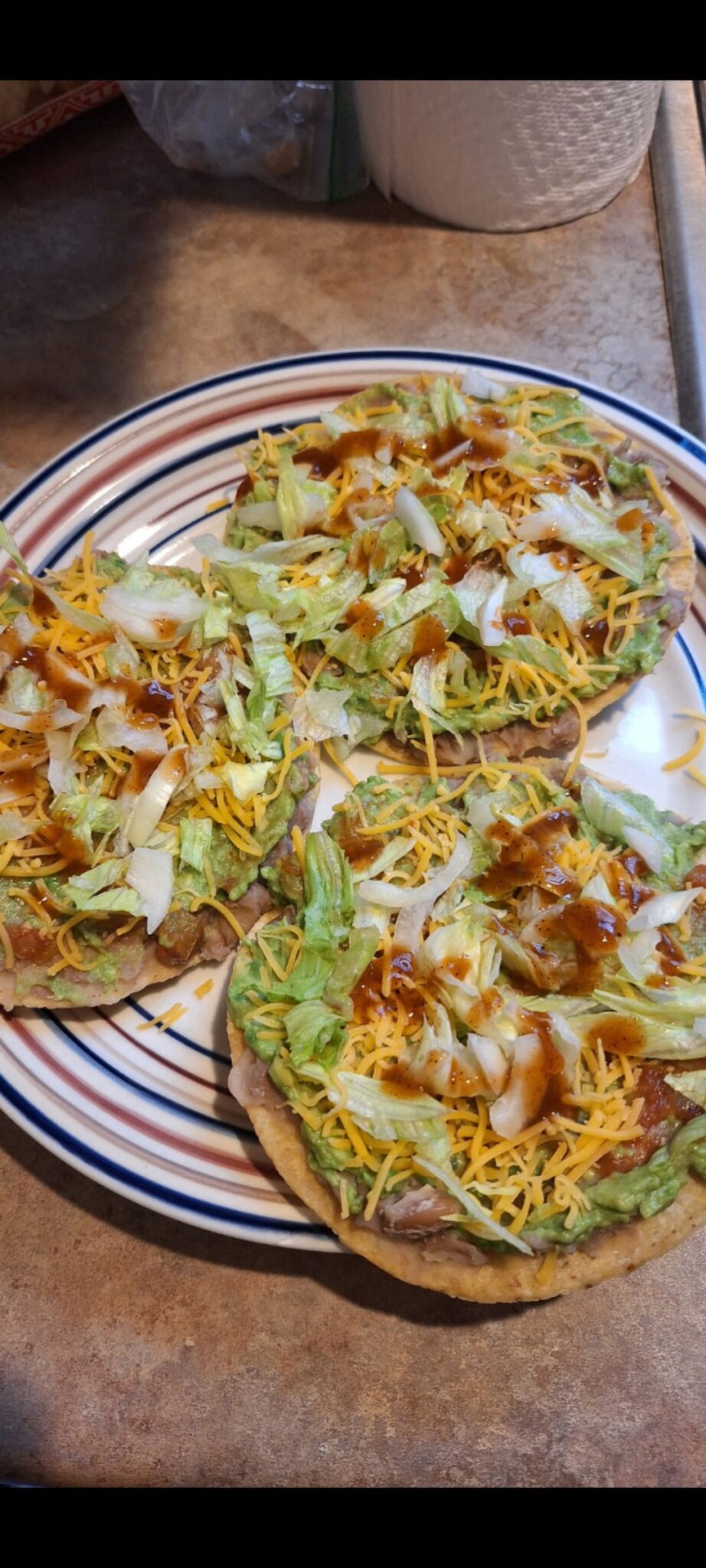 Bean Tostadas with Guacamole, Lettuce Cheese and Salsa - Easy DIY Recipes