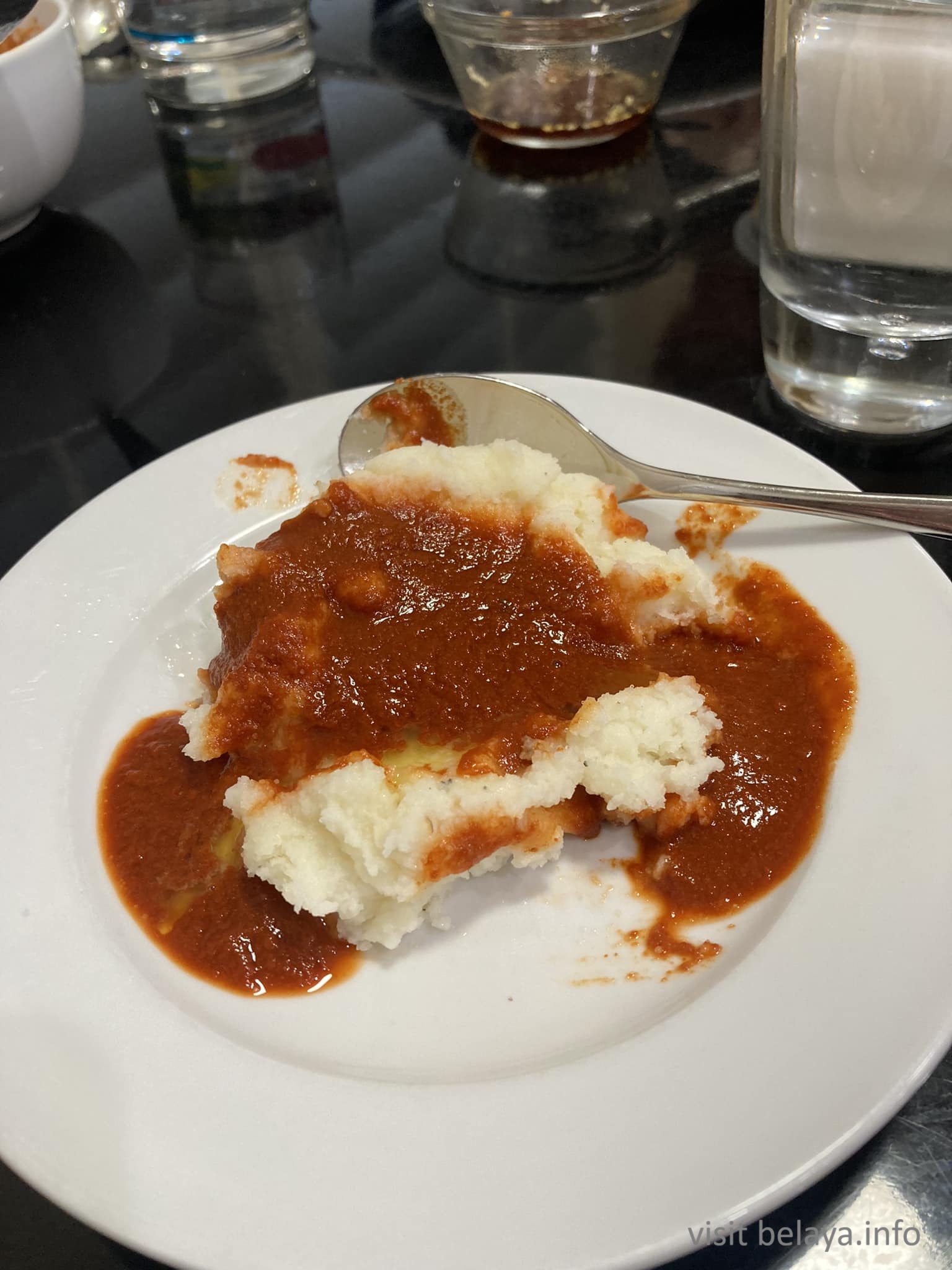 New Mexico Red Chile Sauce over Mashed Potatoes - Easy DIY Recipes