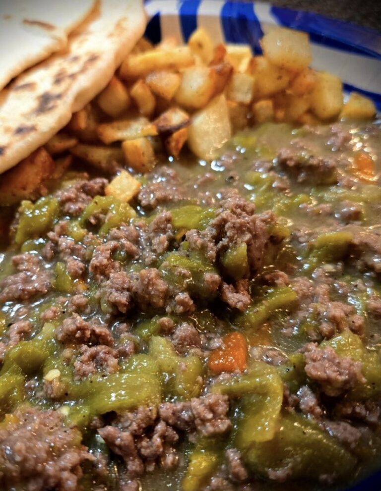 Green Chile With Papitas And Tortillas - Easy DIY Recipes